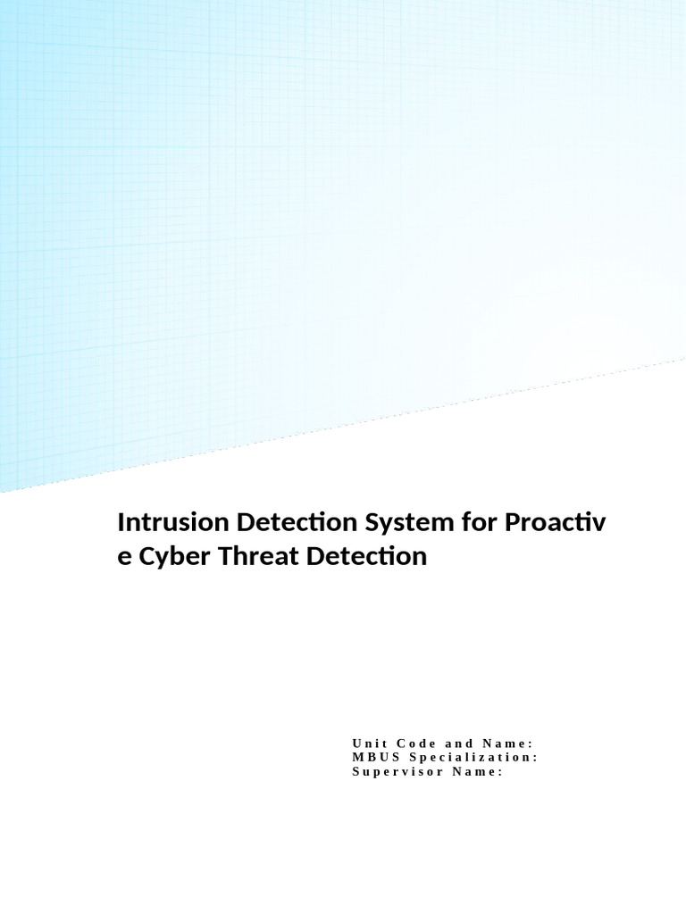 Intrusion Detection System for Proactive Cyber Threat Detection | PDF ... Intrusion Detection System for Proactive Cyber Threat Detection | PDF ...
