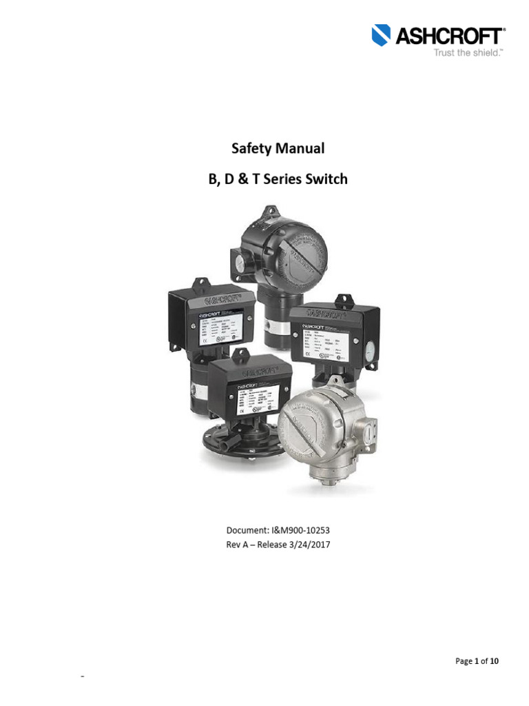 Ashcroft Manual - B - D - T - Series - Switch | PDF | Reliability ...