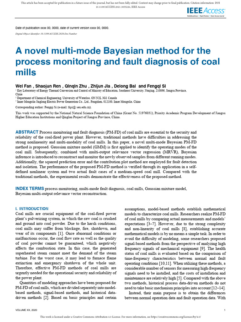 A Novel Multi-Mode Bayesian Method For The Process | PDF | Normal ...