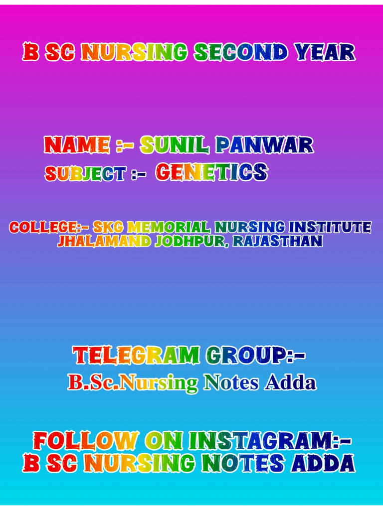 Genetic Handwriting Notes by Sunil Panwar - 241218 - 193241 | PDF