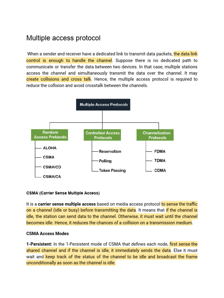 Carrier Sense Multiple Access with Collision Detection (CSMA_CD)_ | PDF | Channel Access Method ...
