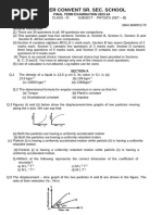 Icse Class 9 Physics Sample Paper 2025 | PDF | Acceleration | Velocity