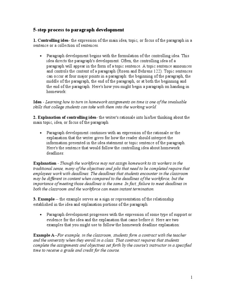 5-Step Process To Paragraph | PDF | Homework | Paragraph