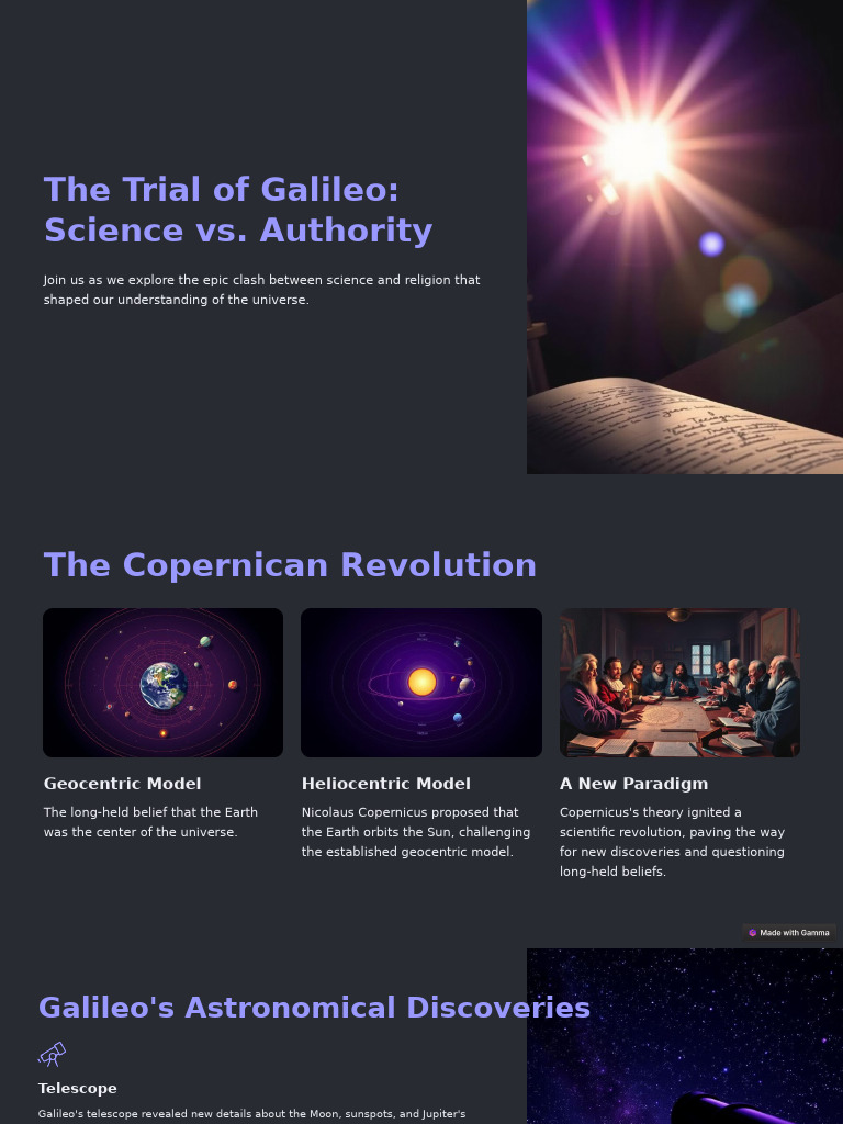 The Trial of Galileo Science Vs Authority | PDF | Heliocentrism ...