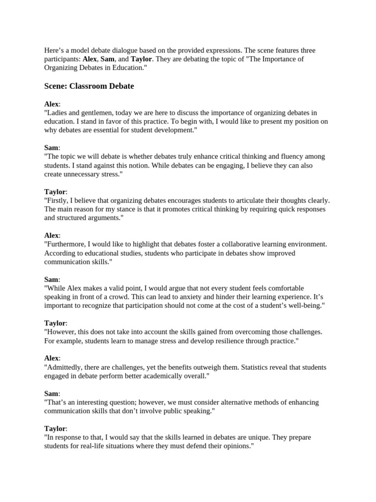 Dialogue-Debate | PDF | Critical Thinking | Thought