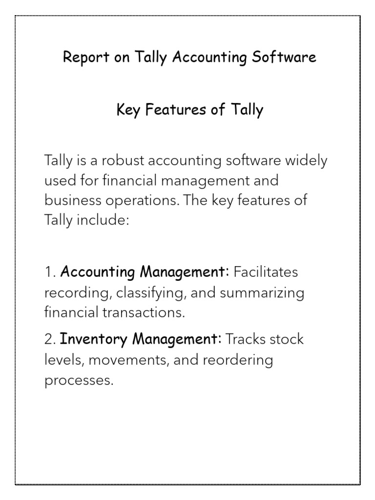 Report On Tally Accounting Software | PDF | Income Statement | Balance ...