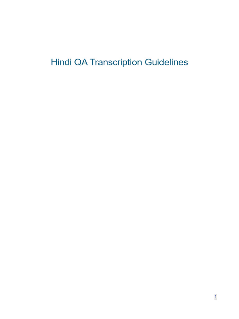 Hindi - QA Transcription Guidelines | PDF | Acronym | Punctuation