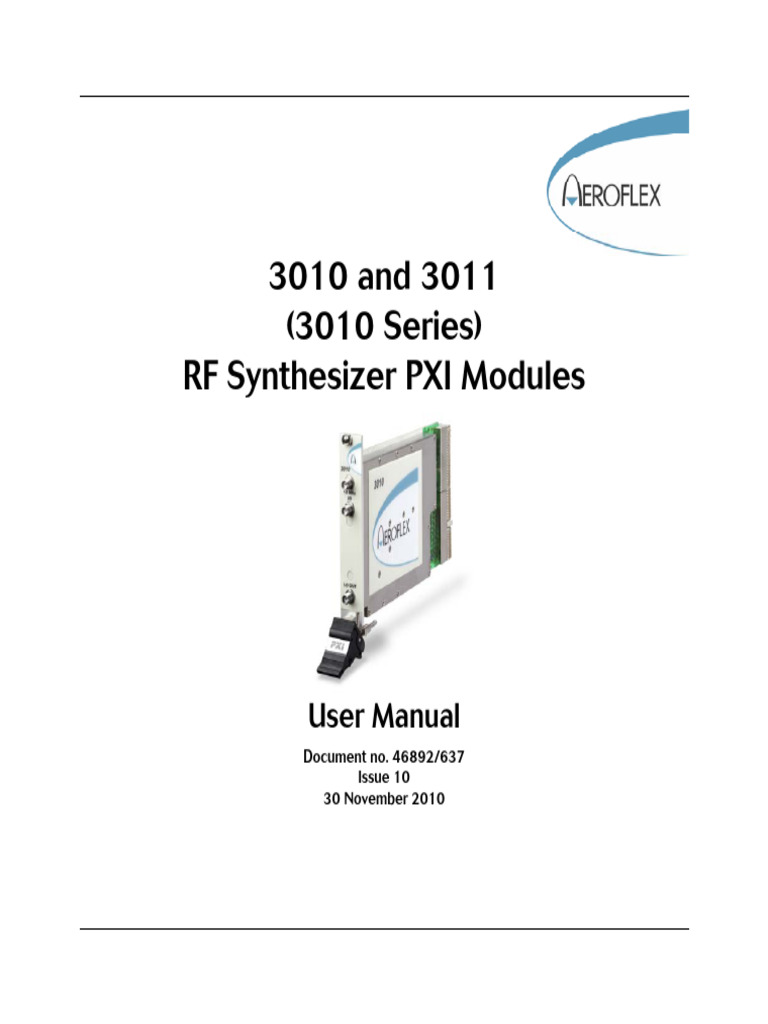 aeroflex_LTE_Manual_PXI_3010 series_RF~ | PDF | Decibel | Electrical Connector