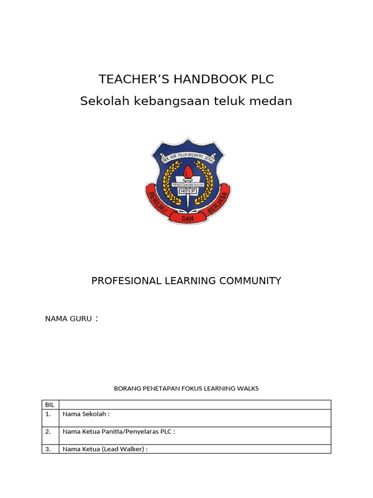 Borang PLC untuk Learning Walks | PDF