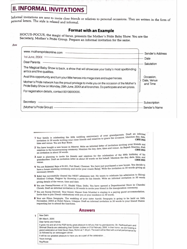 Informal Invitations | PDF