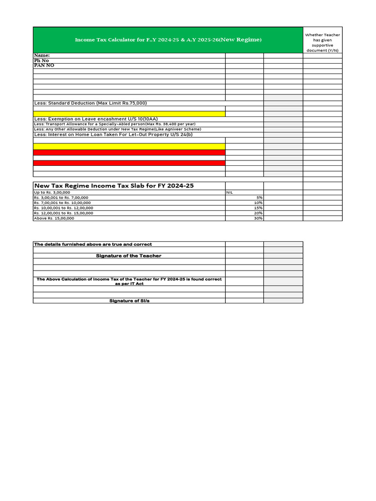 Income Tax Calculator For F..Y 2024-25 & A.Y 2025-26 - Final - PDF NEW ...
