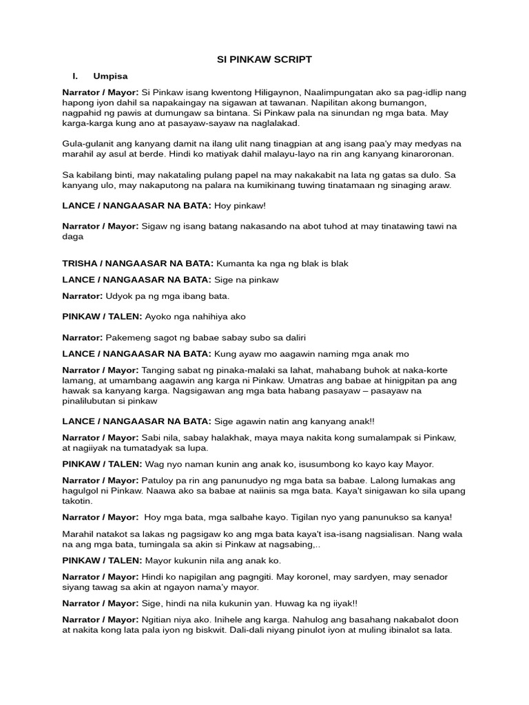 SI-PINKAW-SCRIPT | PDF