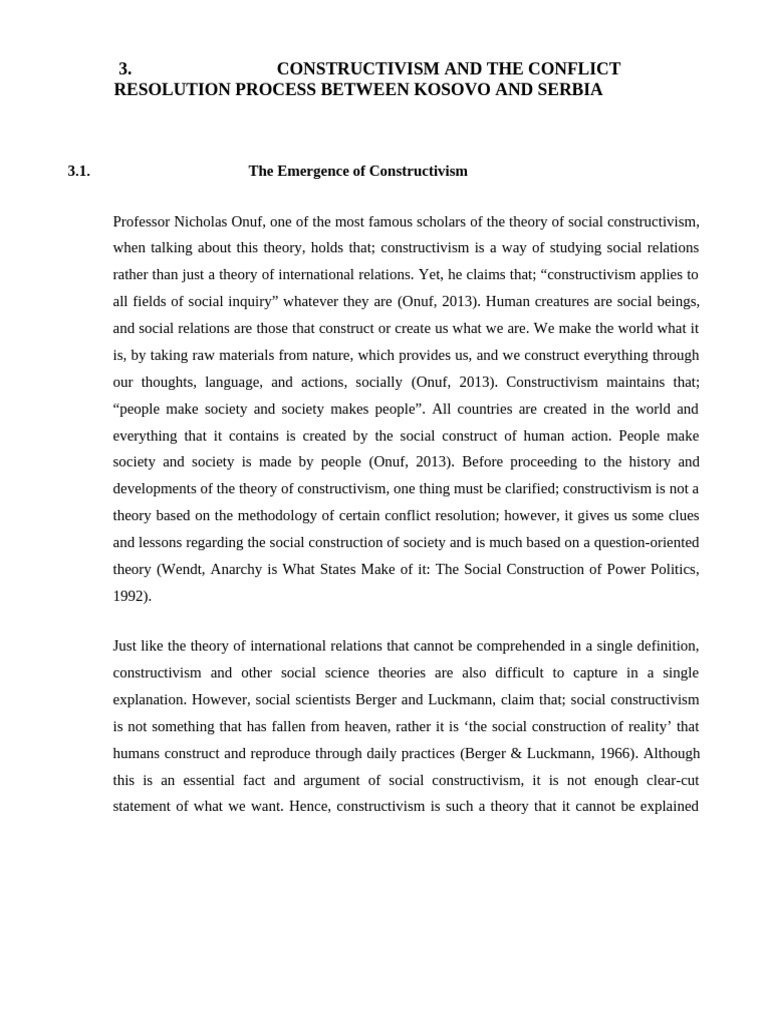 Constructivism and Conflict Resolution 2 | PDF | Political Science