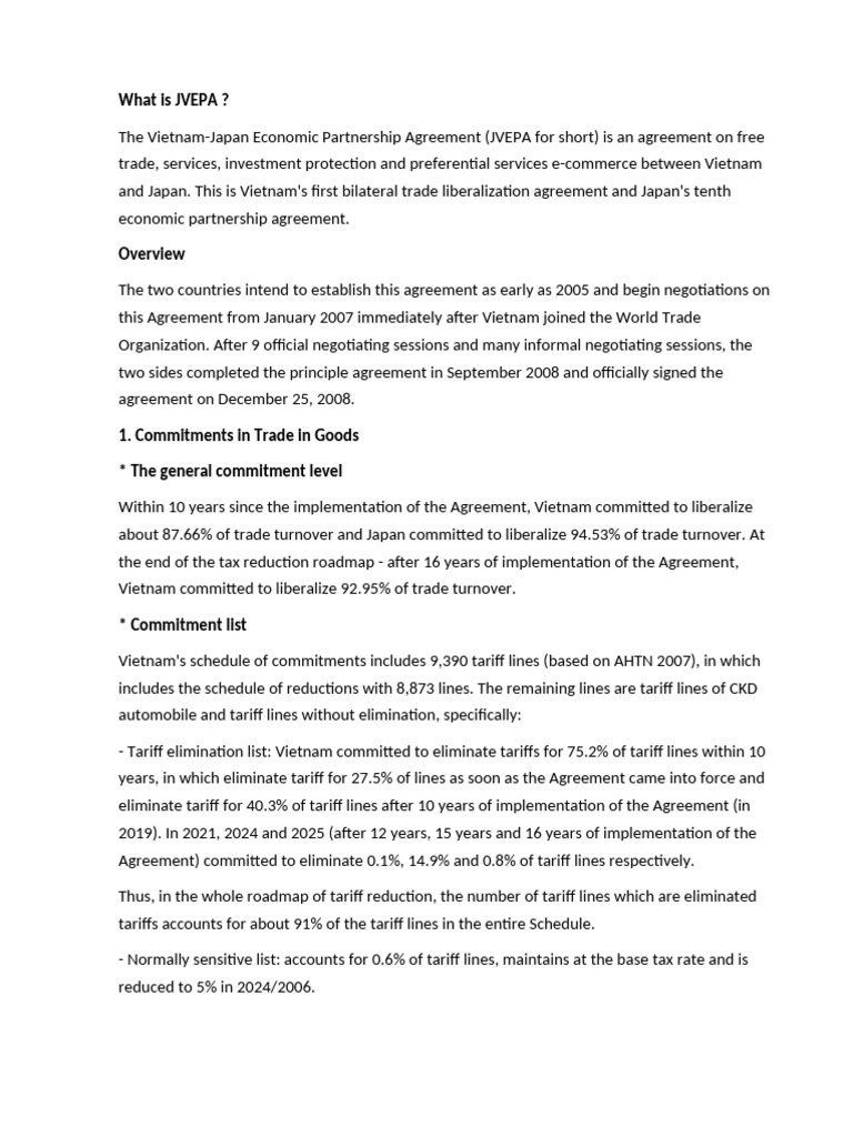 What is JVEPA | PDF | World Trade Organization | Tariff