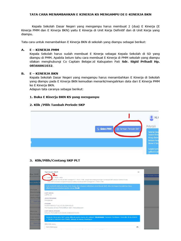 Tata Cara Menambahkan e Kinerja KS Mengampu Di e Kinerja BKN | PDF