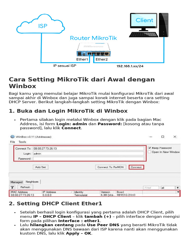 Tutorial Setting Mikrotik | PDF