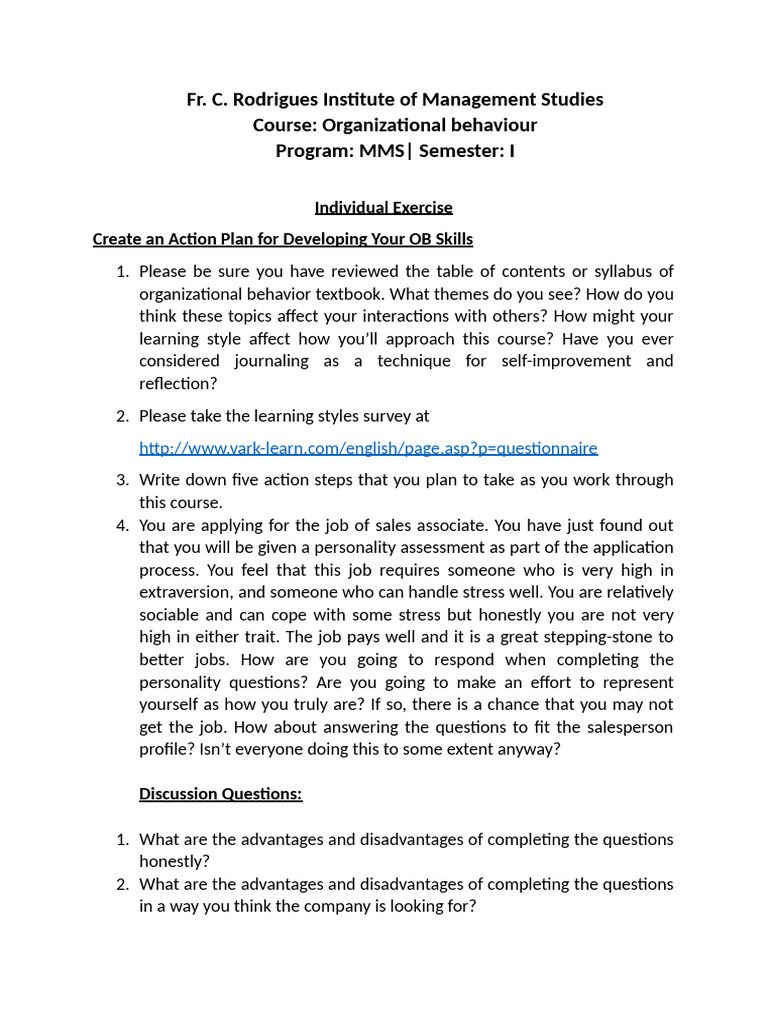 OB Assignment1 - 2024 | PDF