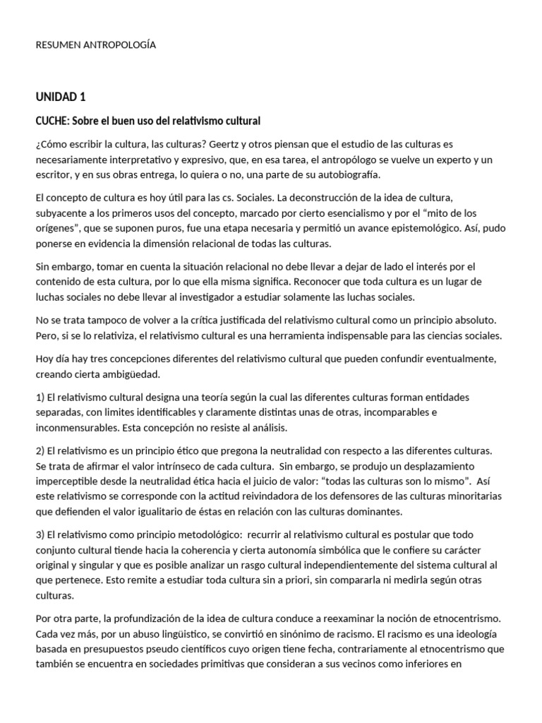 Resumen Antro | PDF | Etnografía | Antropología