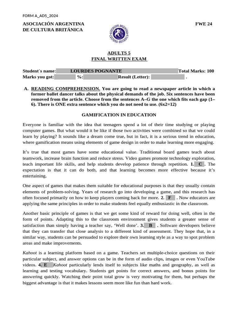 Ad5 Otc 5 Fa 24 - Pognante Lourdes | PDF | Learning | Teachers