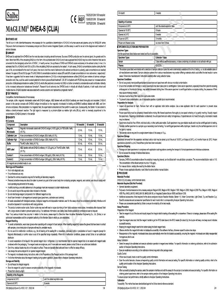 04 DHEA-S-IFU-en-EU-IVDD-V2.1 | PDF