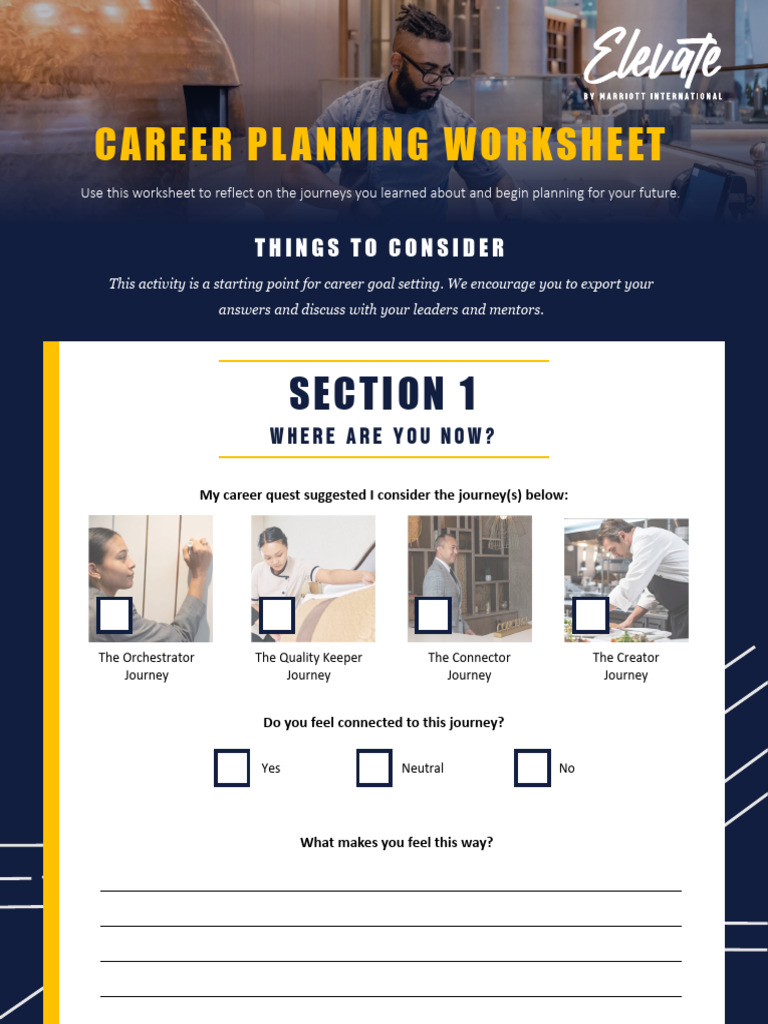 Career Planning Worksheet Guide | PDF | Mentorship | Behavior Modification
