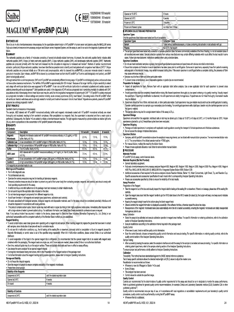 07 NT Probnp Ifu en Eu Ivdd v2.1 | PDF