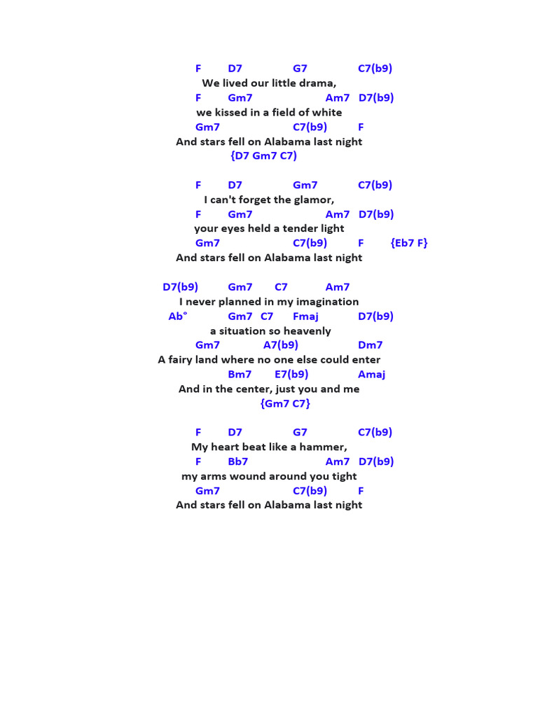 Stars Fell on Alabama Lyrics | PDF