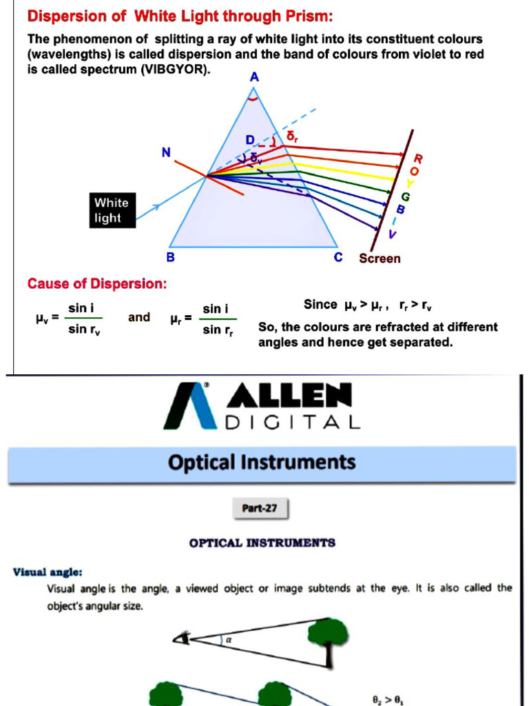 Dispersion & Optical Instruments | PDF