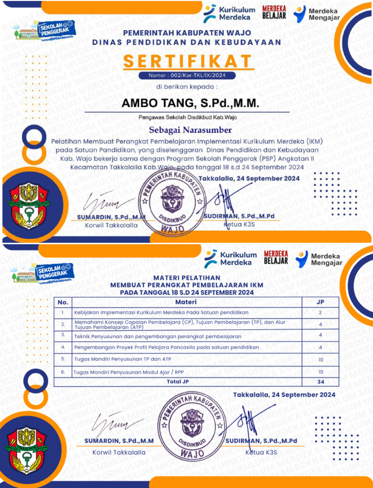 Sertifikat Pengimbasan 24 Sept 2024 | PDF