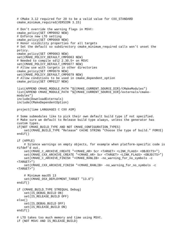 CMakeLists | PDF | Computing | Software