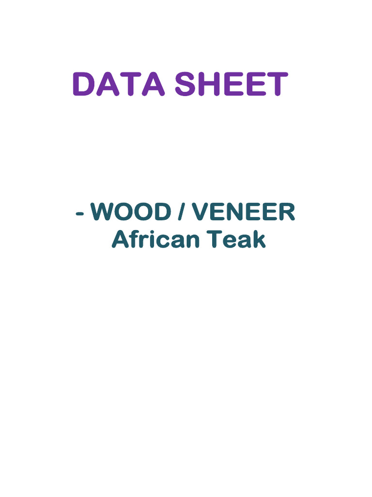 09 Data Sheet-Wood-Veneer-African Teak | PDF