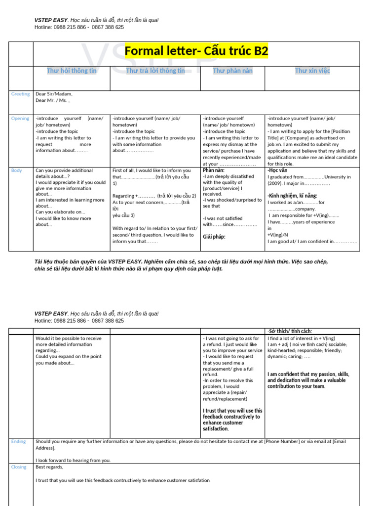 3.1 FORMAL LETTER b2 CẤU TRÚC NÂNG CAOdocx - FINAL | PDF
