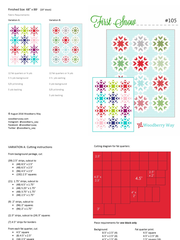 Quilt Pattern Instructions Guide | PDF | Quilt | Seam (Sewing)