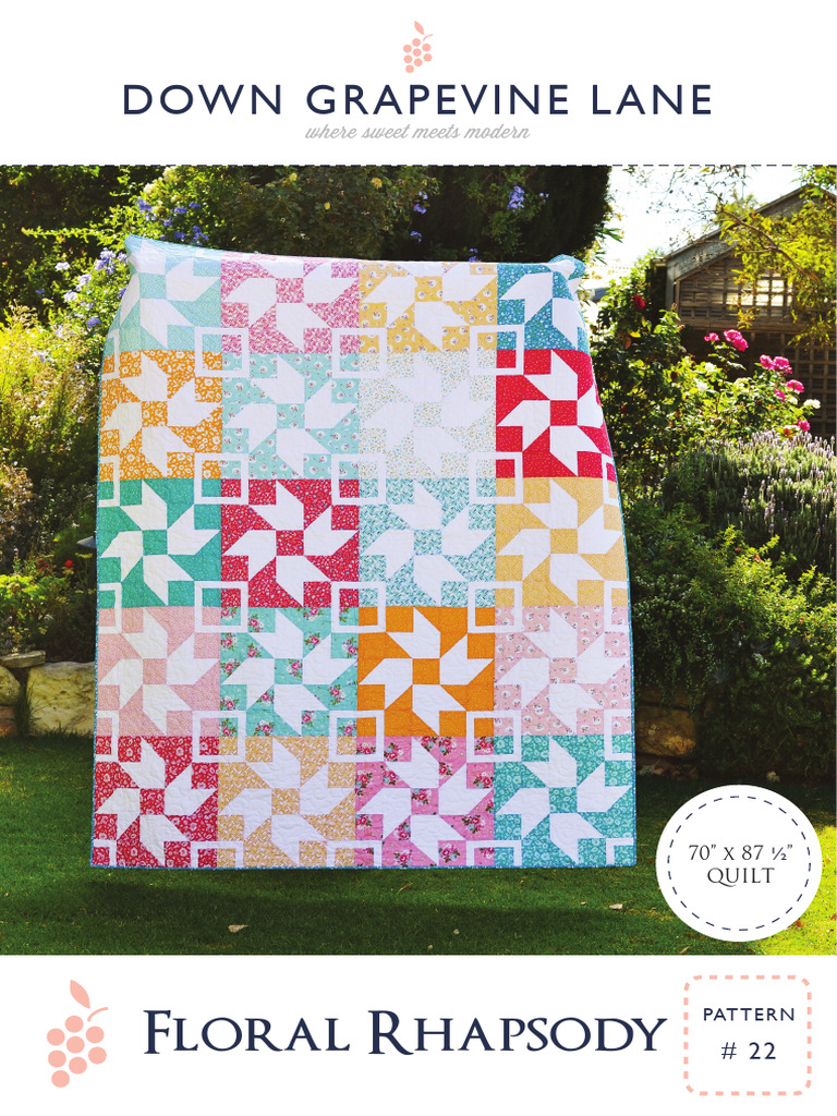 Floral Rhapsody Quilt Pattern by Down Grapevine Lane | PDF | Seam ...