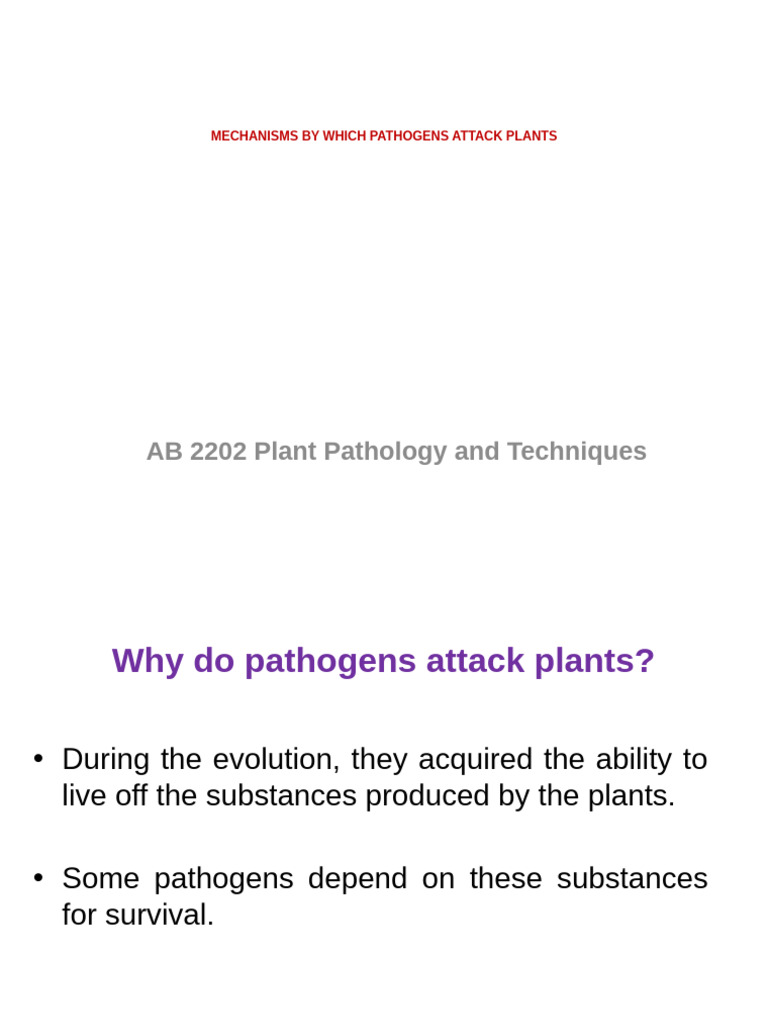 Lecture 4&5_Pathogen attack | PDF | Cell Wall | Plant Hormone