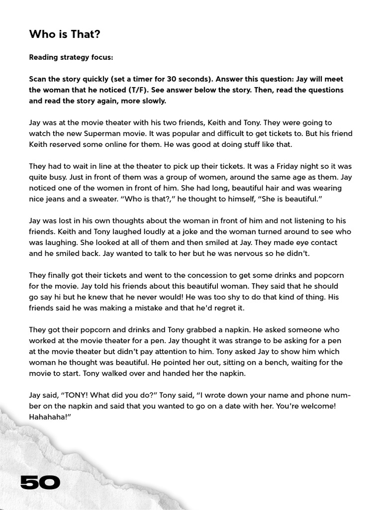 Who is it - Comprehension Text - Simple Past | PDF