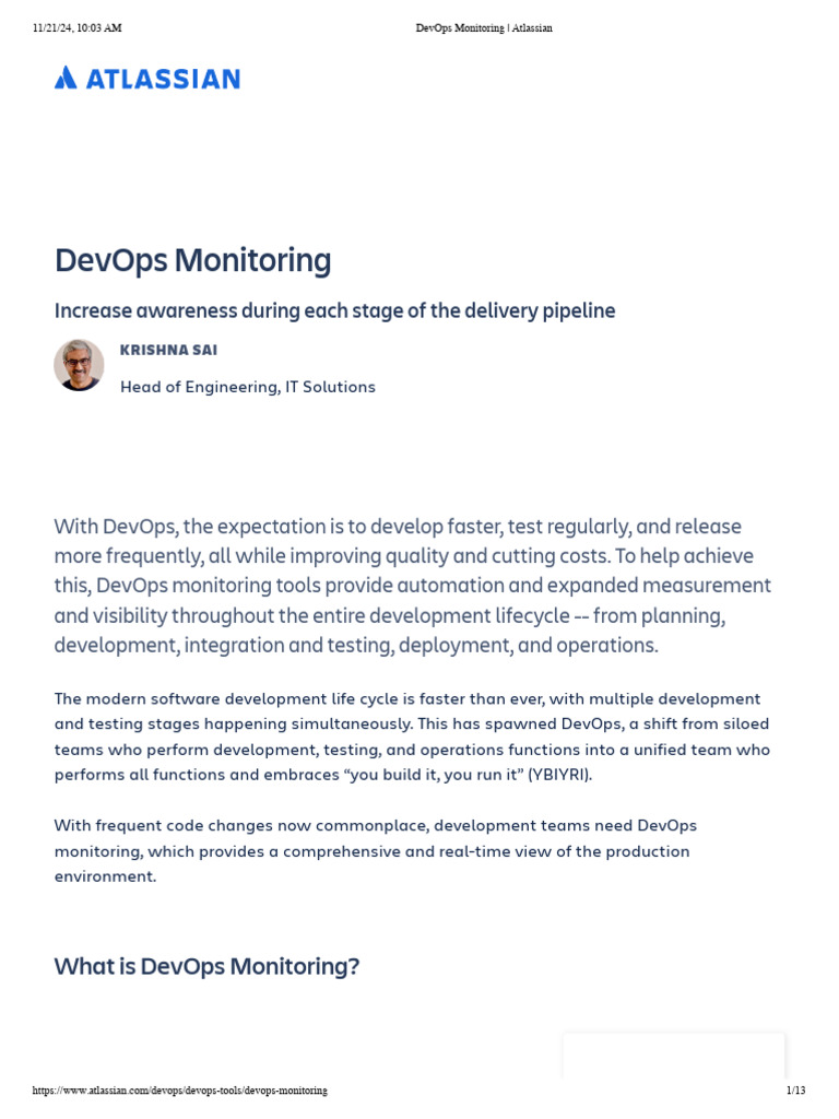 DevOps Monitoring _ Atlassian | PDF | Amazon Web Services | Software Engineering