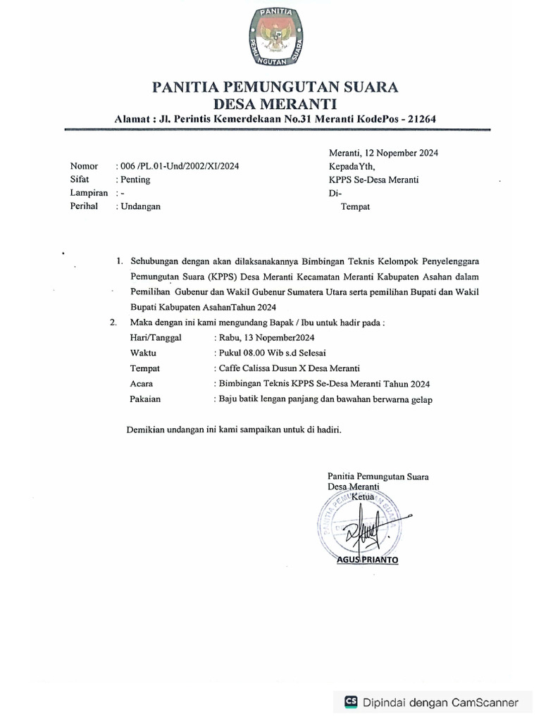 UNDANGAN BIMTEK KPPS (4) | PDF