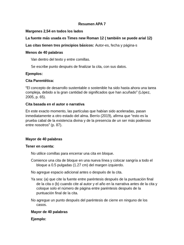 Resumen APA 7 | PDF | Estilo apa | Puntuación