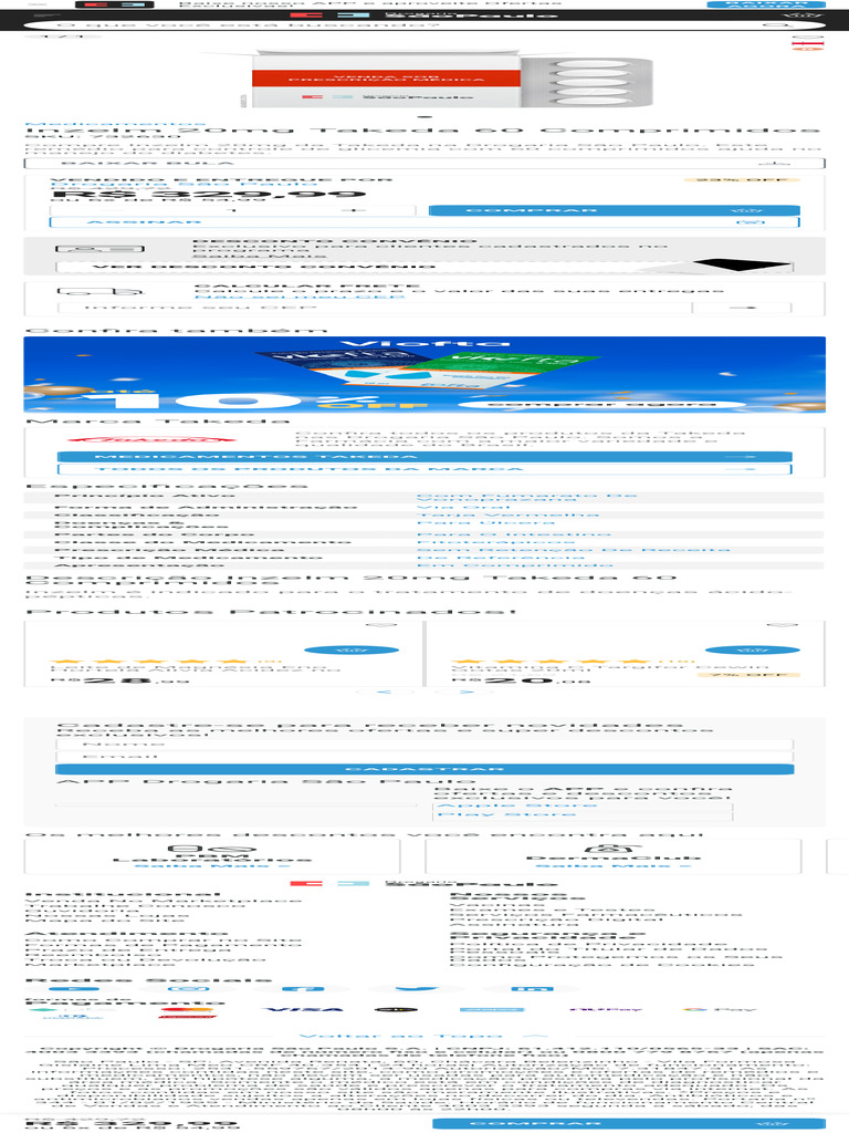 Inzelm 20mg Takeda 60 Comprimidos - Drogaria Sao Paulo | PDF | Remédio ...