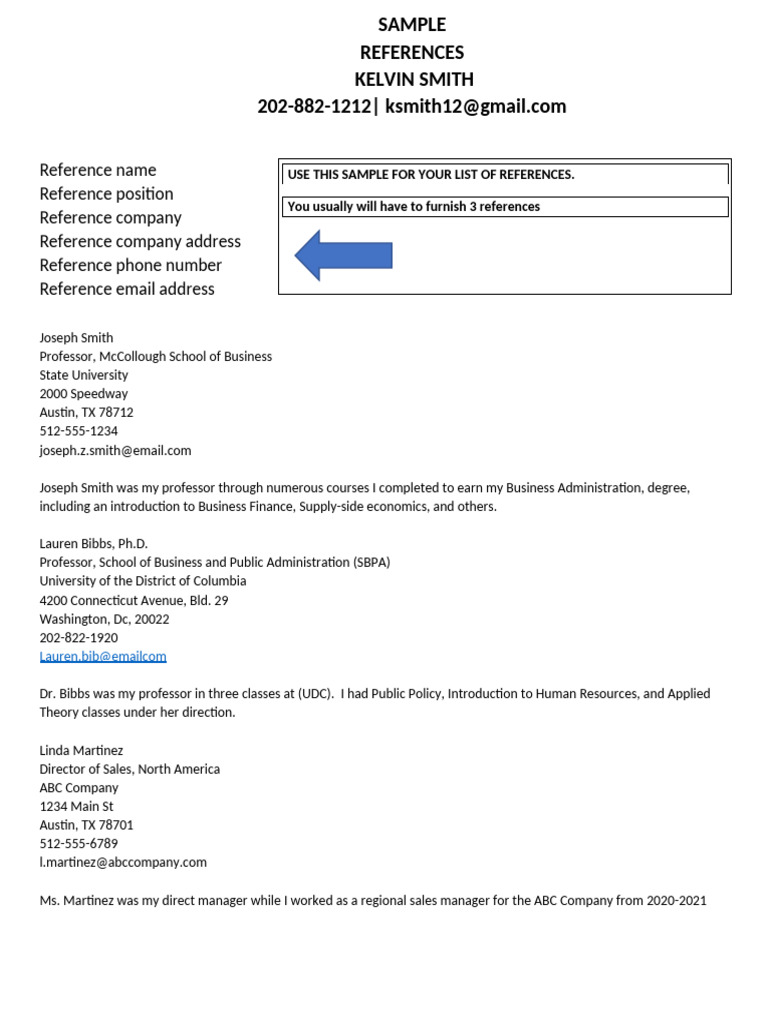 Sample References Guide | PDF