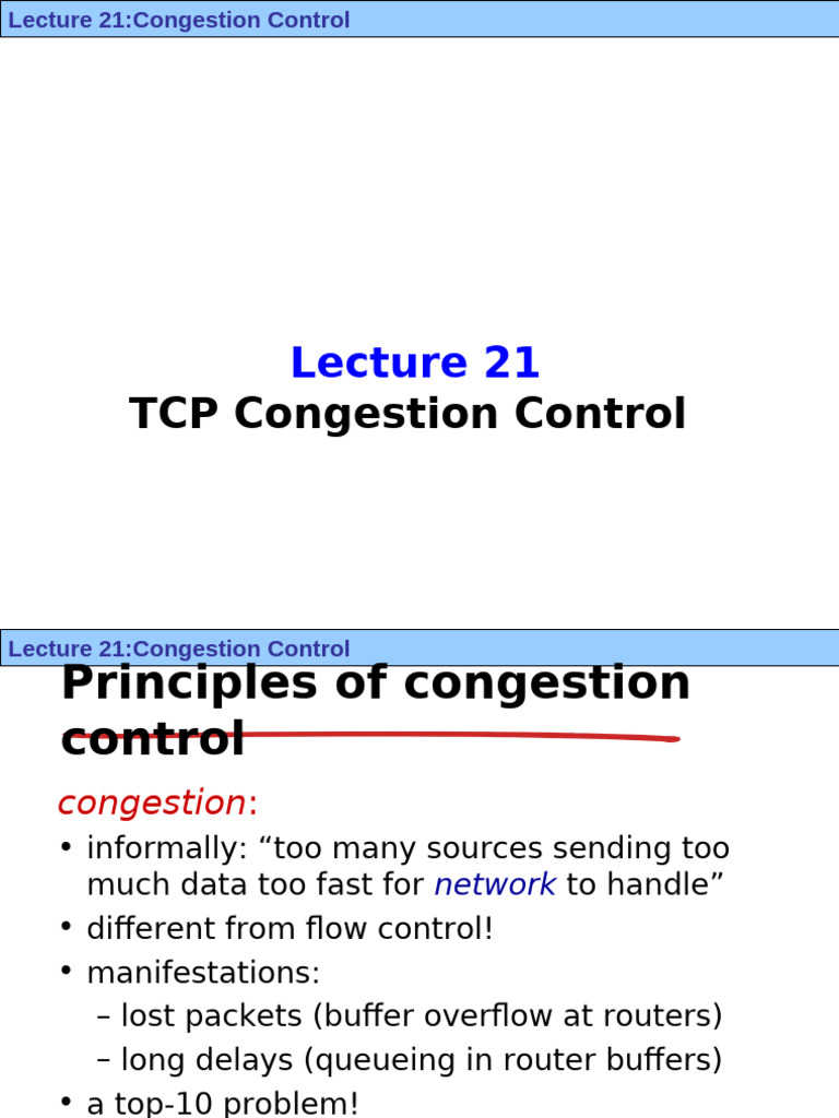 TCP Congestion Control Explained | PDF | Transmission Control Protocol ...