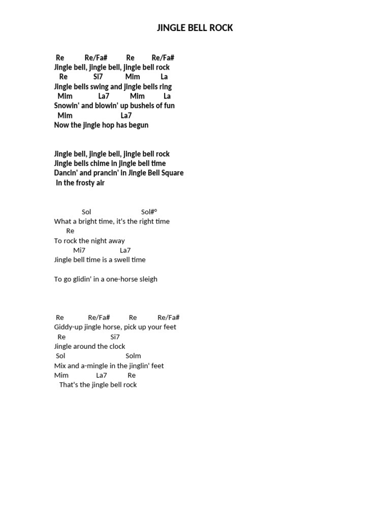 Jingle Bell Rock Lyrics and Chords | PDF