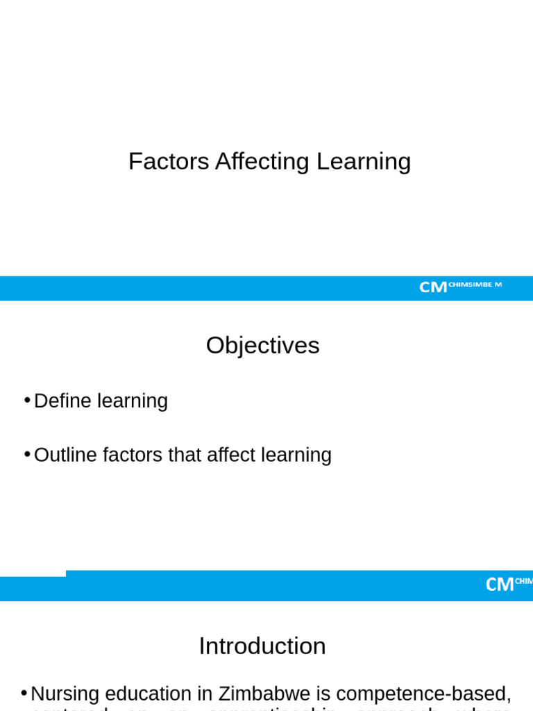 Factors Affecting Learning | PDF | Mentorship | Learning