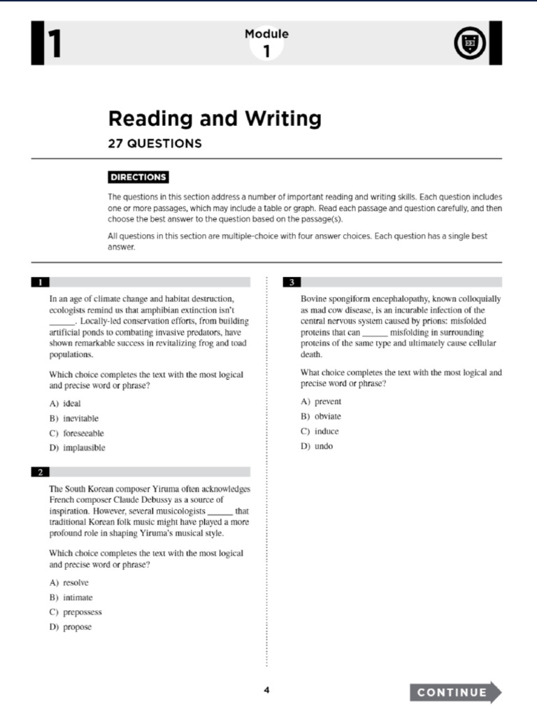 SAT Practice Test | PDF