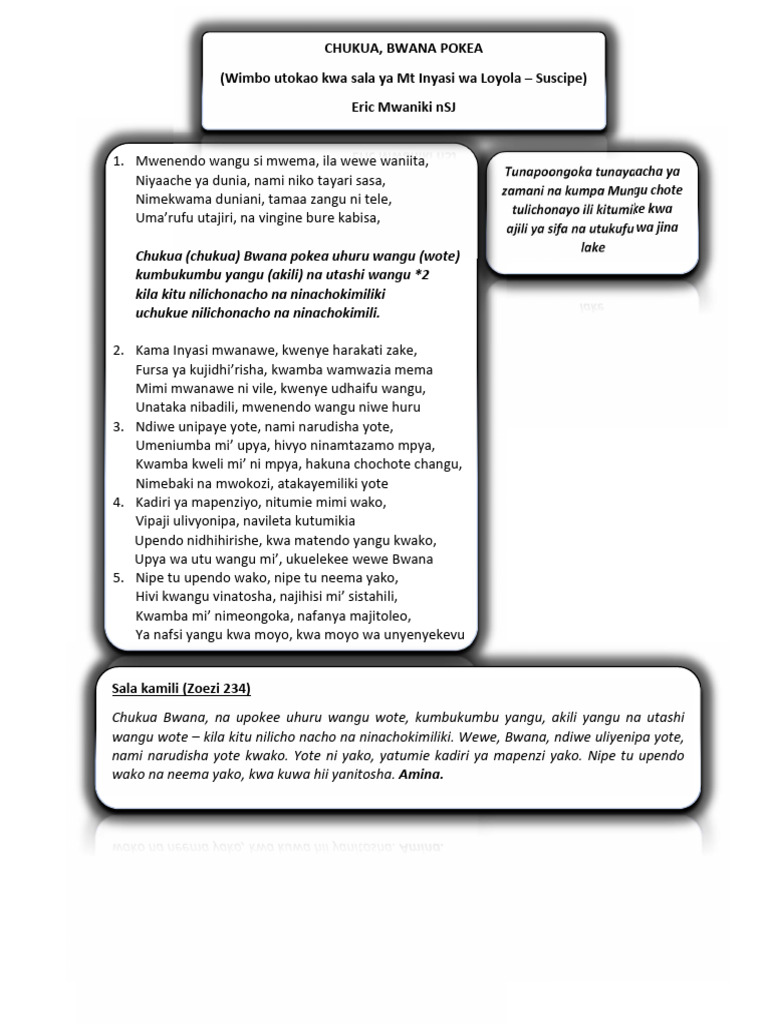 Chukua Bwana Pokea | PDF
