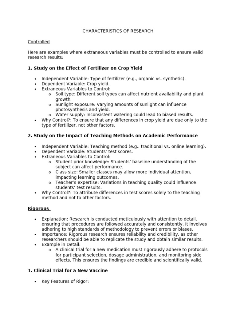 Key Characteristics of Valid Research | PDF | Validity (Statistics ...