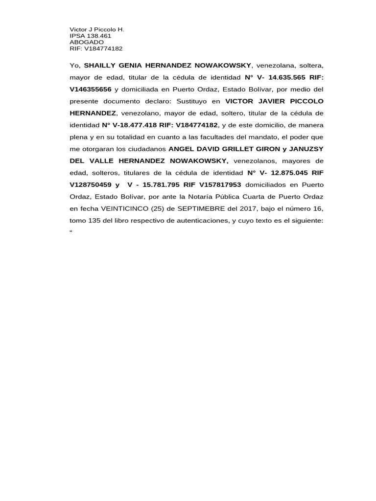 Sustitucion de Poder Borrado | PDF