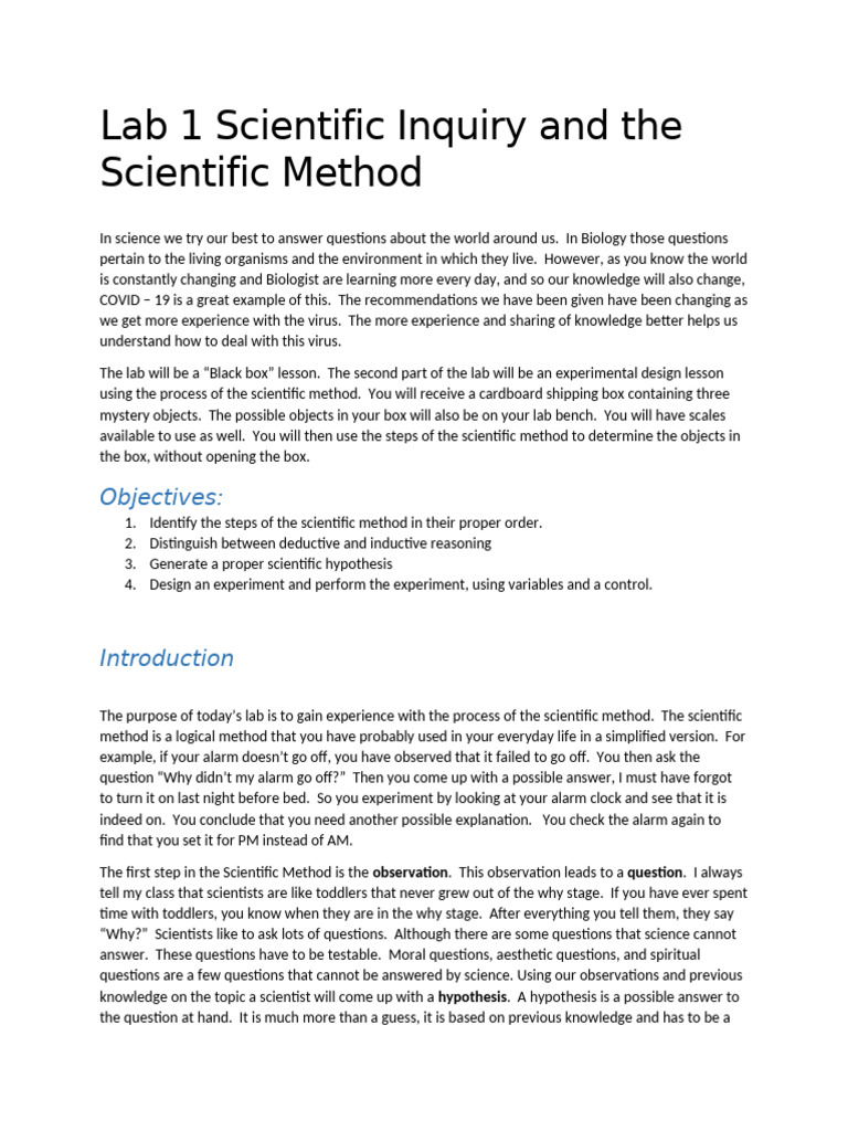 Black Box Lab in Class Fa23 | PDF | Scientific Method | Hypothesis