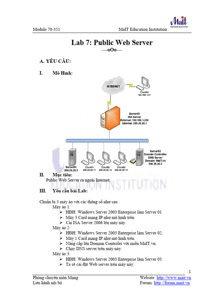 70-351 - MCSA - MaIT - Public Web Server | PDF